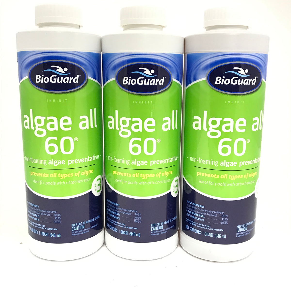 BioGuard-23060 Algae All 60-3 PACK - Non-Foaming Algae Preventative ...