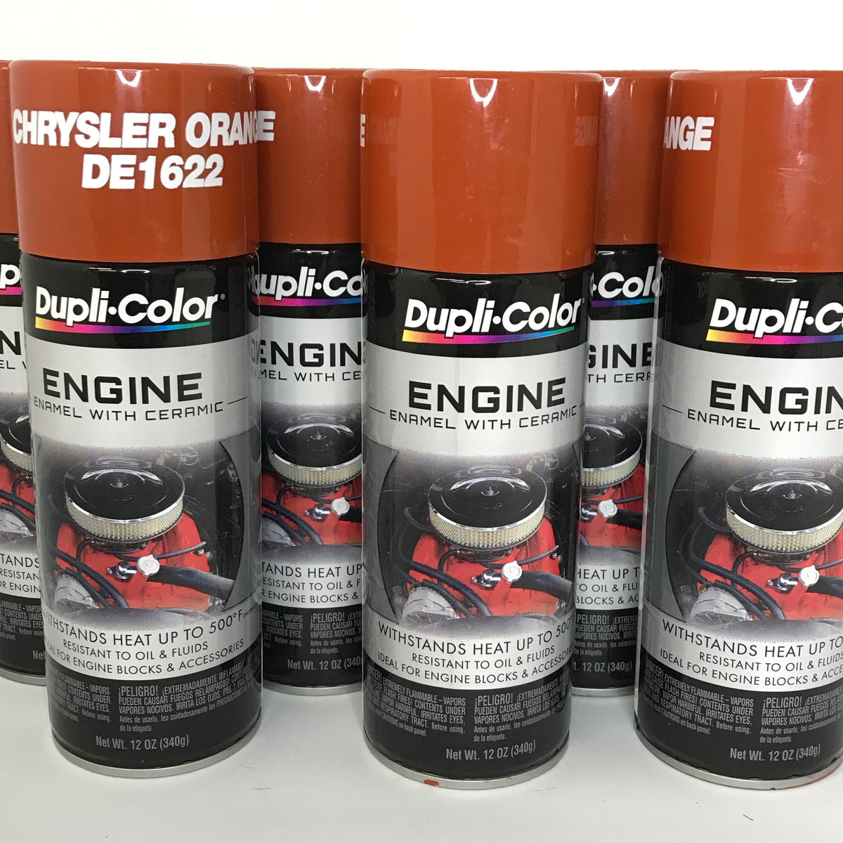 Duplicolor DE1622-6 PACK CHRYSLER ORANGE Engine Enamel Paint with Cera ...