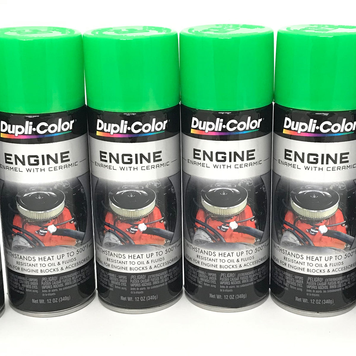 Duplicolor DE1641-6pack Engine Enamel with Ceramic Grabber Green color ...