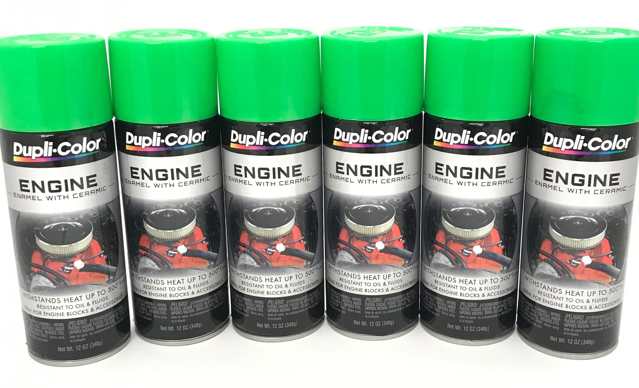 Duplicolor DE1641-6pack Engine Enamel with Ceramic Grabber Green color ...
