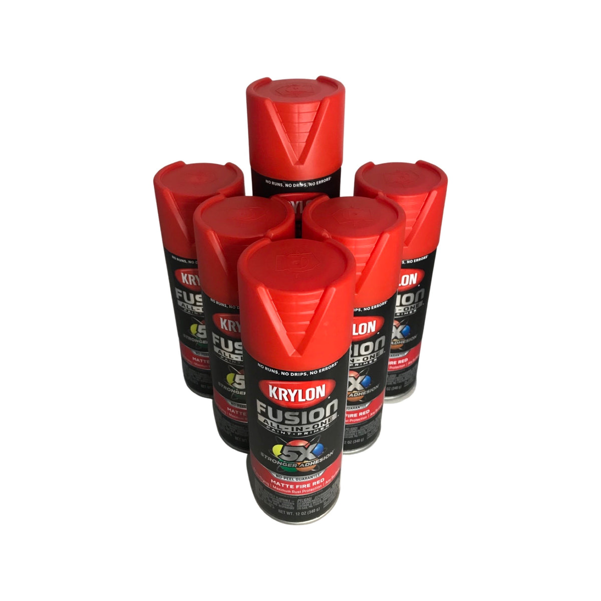 Krylon - 2756 (6 Pk) Matte Fire Red Spray Paint Fusion All in One Pain ...